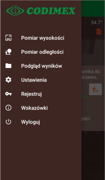 Aplikacja Wysokościomierz Codimex-H - Codimex